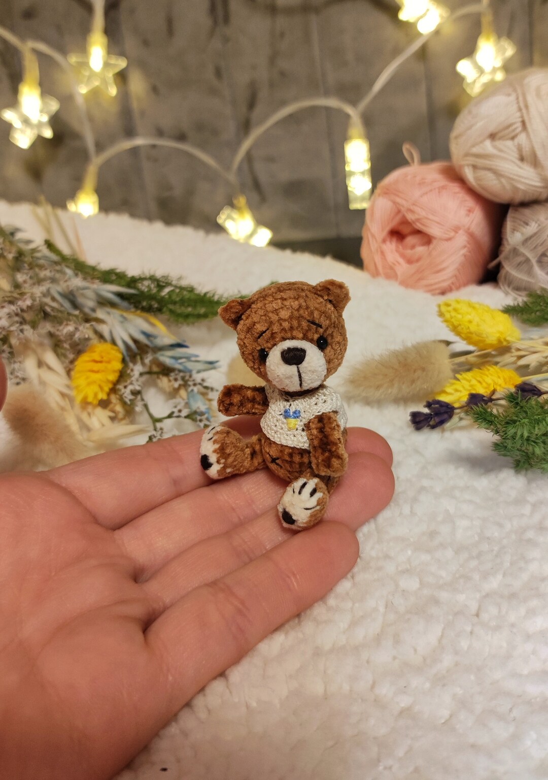 Tiny Teddy Bear Plush Toy. Cute Mini Animal for Collection. Pocket Pet ...