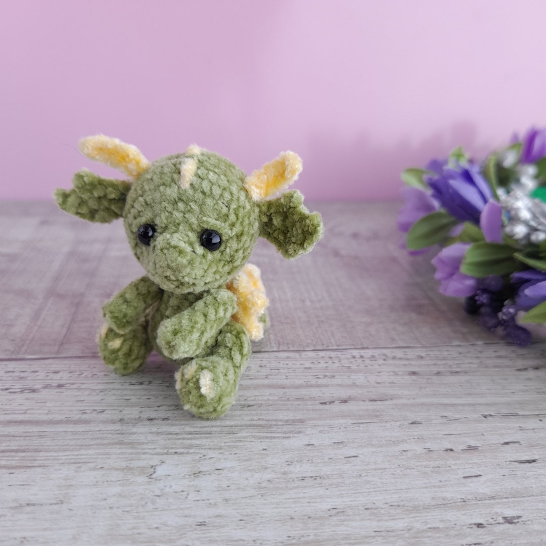 Miniature Plushie Baby Dragon Toy. Tiny Stuffed Pocket Friend 2 Inches ...