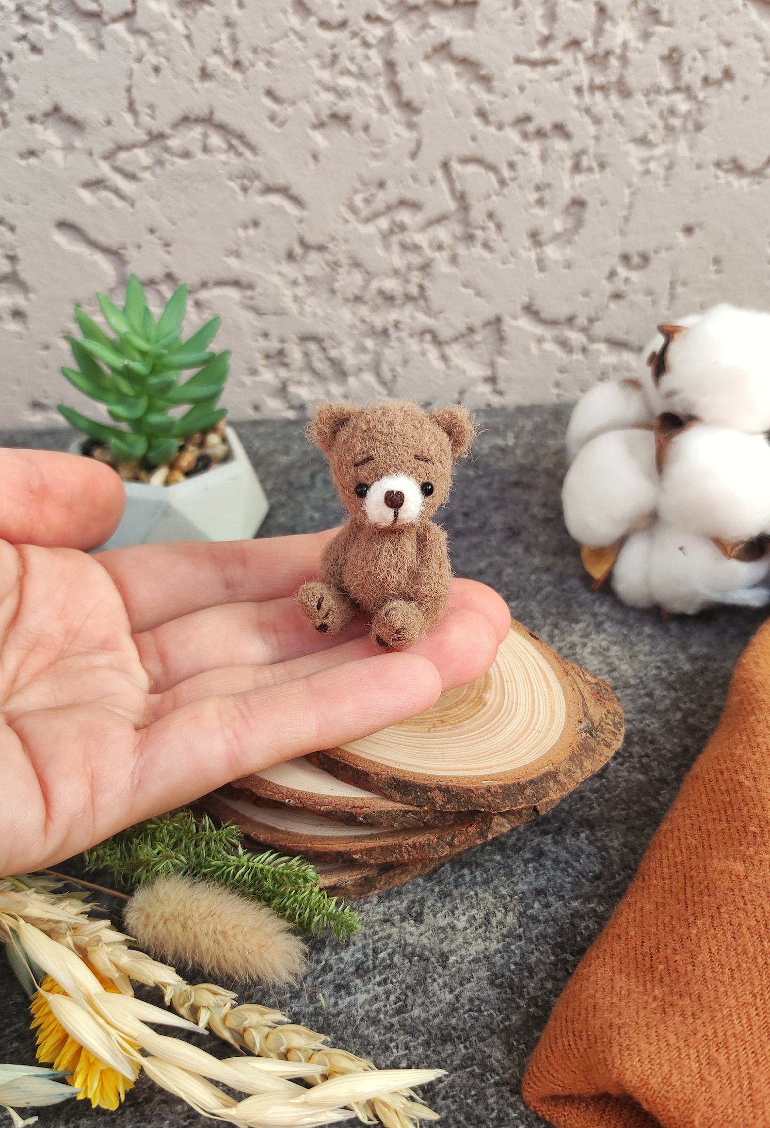 Tiny Teddy Bear for Collection. 2 Inches Mini Pocket Friend. Miniature ...