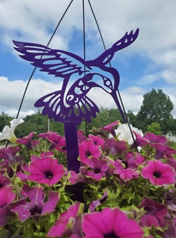 Powder Coated Metal Hummingbird Garden Stake - Etsy