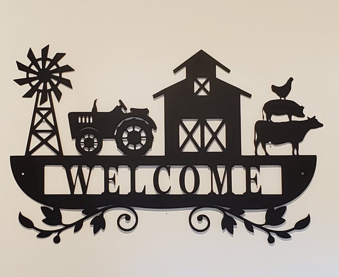 Handcrafted Metal Farm Welcome Sign, Farm Sign, Farmer Gift - Etsy