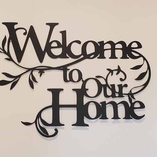 Welcome Sign Plasma Cut Metal Wall Art Steel Farmhouse - Etsy