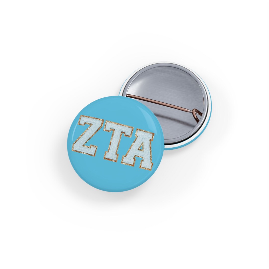 Zeta Tau Alpha Round Pins Sorority Pins Custom ZTA Personalized ...