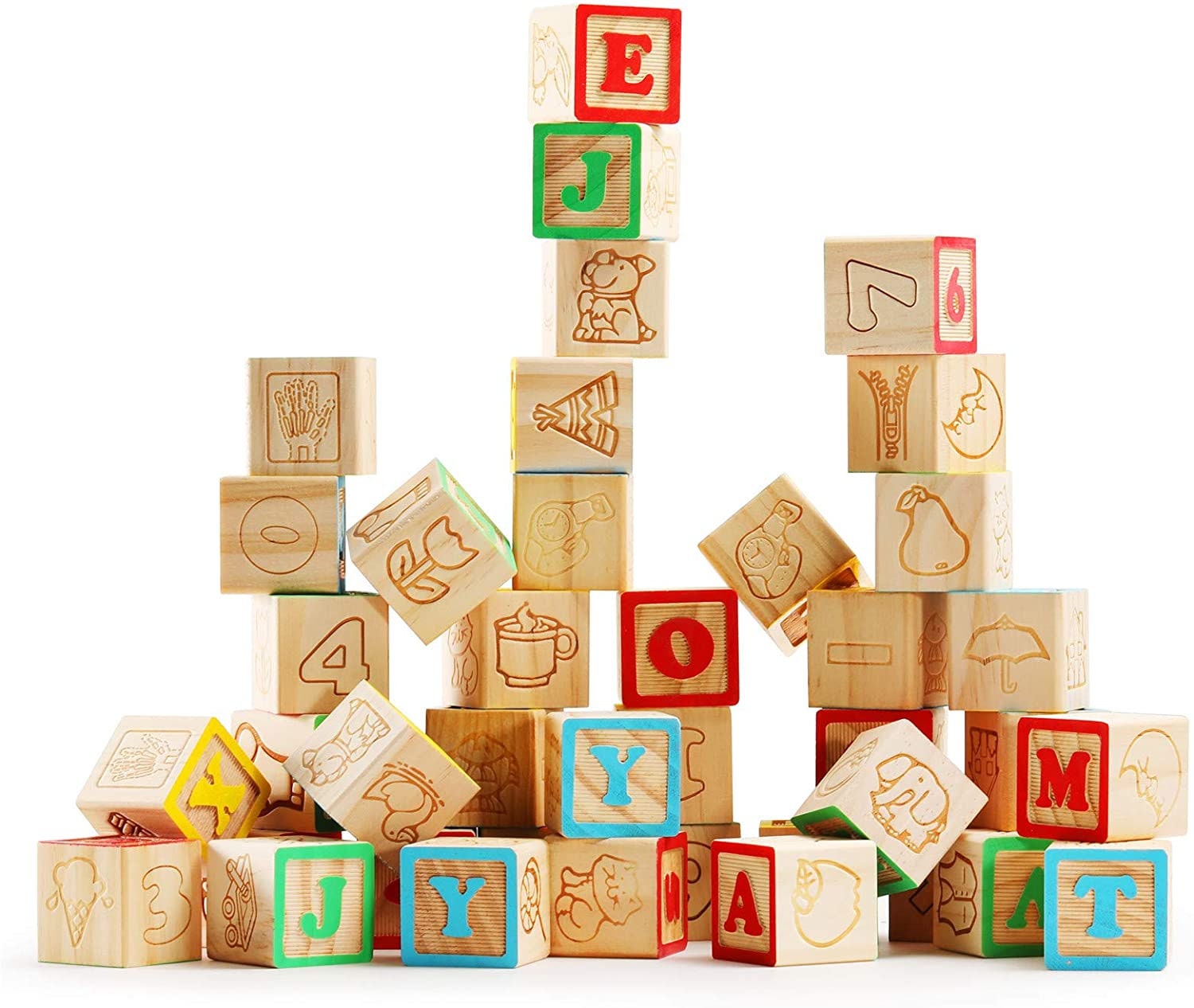 ABC Alphabet Blocks Set 40 PCS Classic Wood Toy for Stacking | Etsy