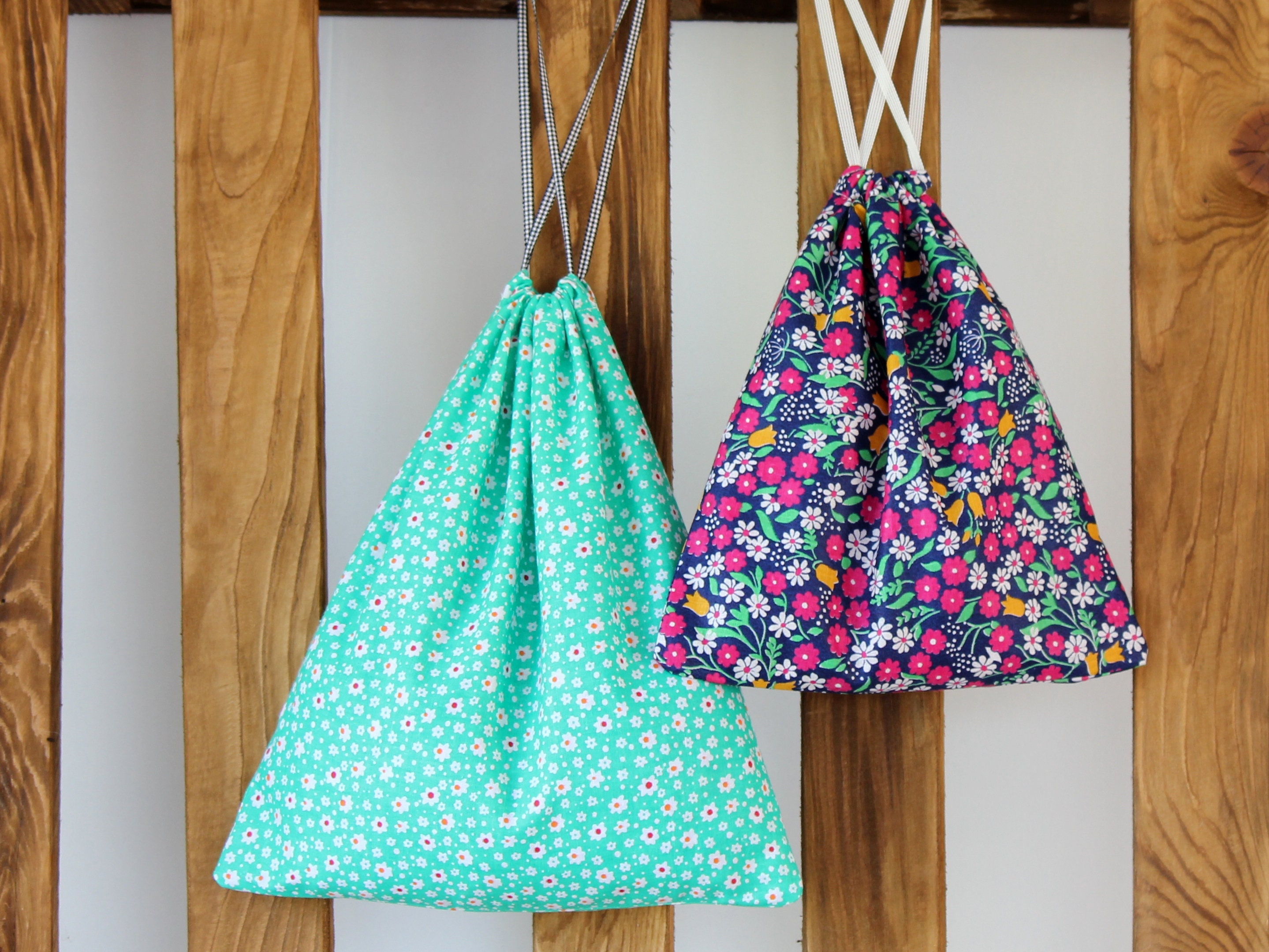 Simple Drawstring Bag Sewing Pattern, 5 Sizes, Easy Sewing Tutorial for ...