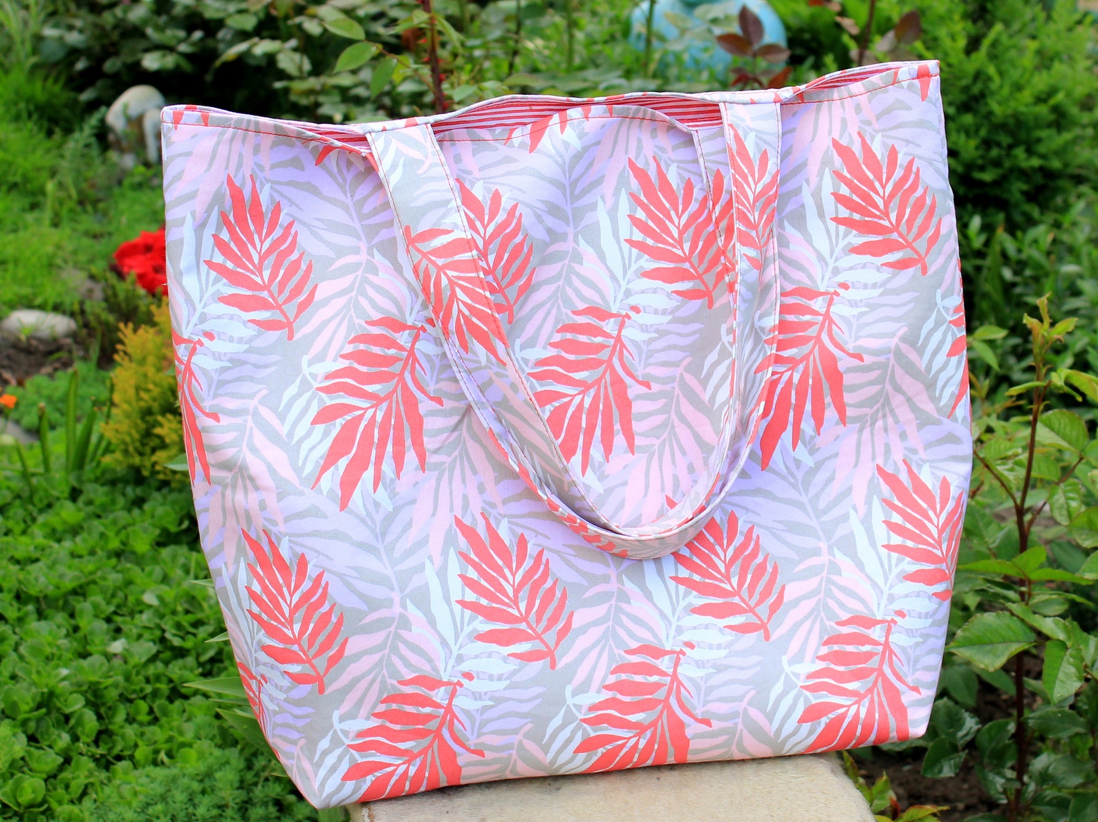 Large Tote Bag Pattern, Lined Market Bag Tutorial, Eco Bag Sewing PDF ...