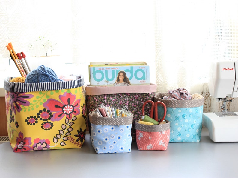 Reversible Fabric Basket PDF Sewing Pattern DIY Fabric - Etsy