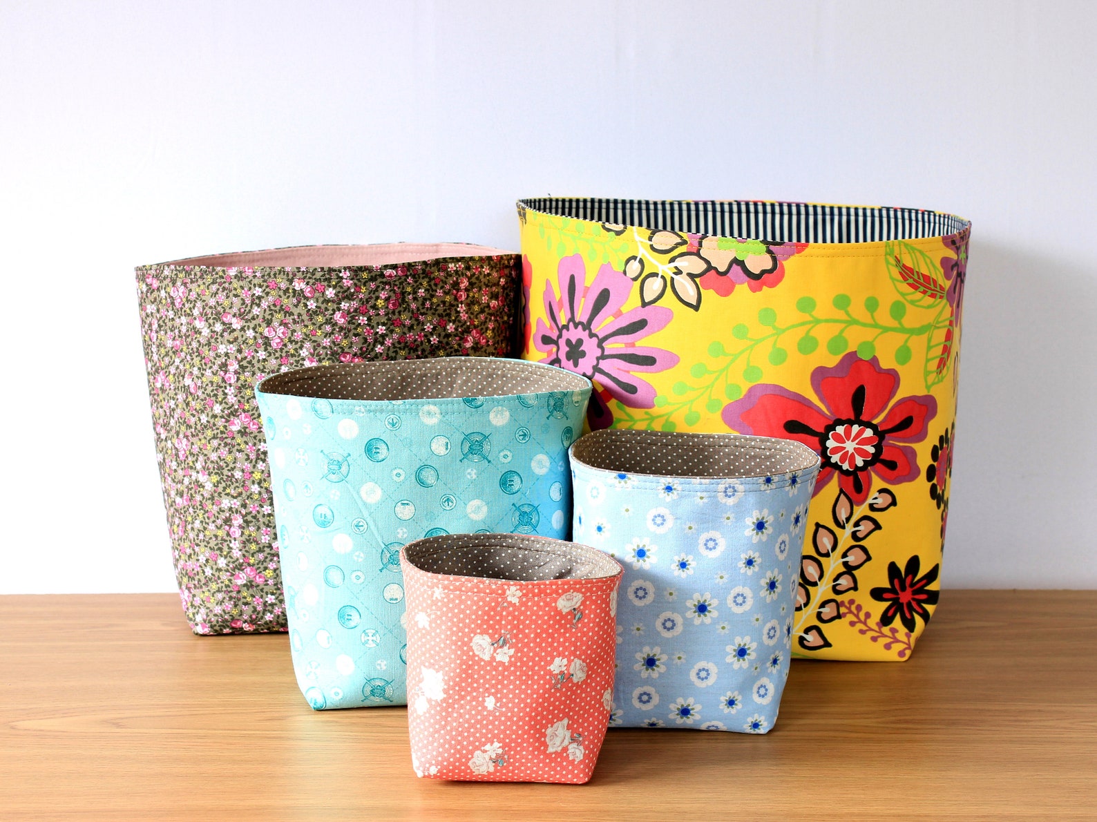 Reversible Fabric Basket PDF Sewing Pattern DIY Fabric - Etsy