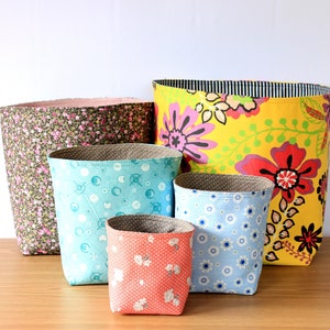 Reversible Fabric Basket PDF Sewing Pattern, DIY Fabric Storage 5 Sizes ...