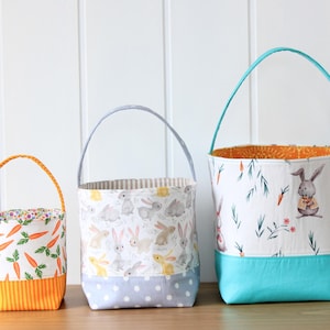 Easter Basket PDF Pattern – Reversible Basket in 3 Sizes, DIY Easter Bag, Beginner Sewing ...