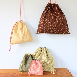 Drawstring Bag Pattern 5 Sizes, Easy Tutorial Bag of Holding, Reusable ...