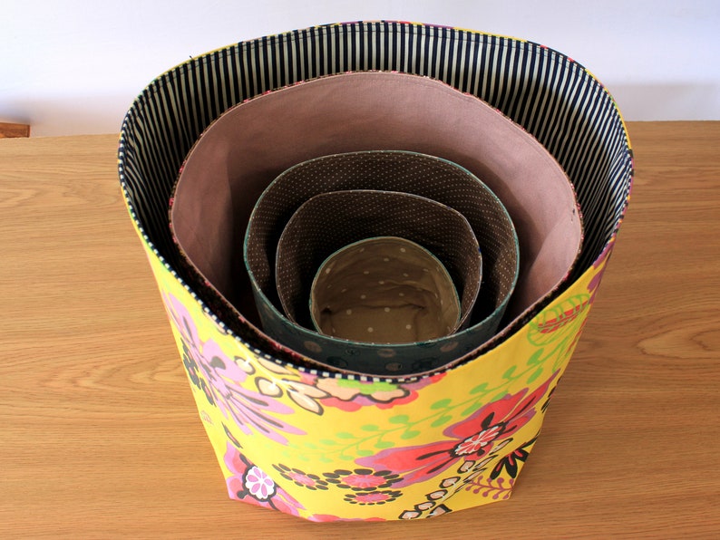 Reversible Fabric Basket PDF Sewing Pattern DIY Fabric - Etsy