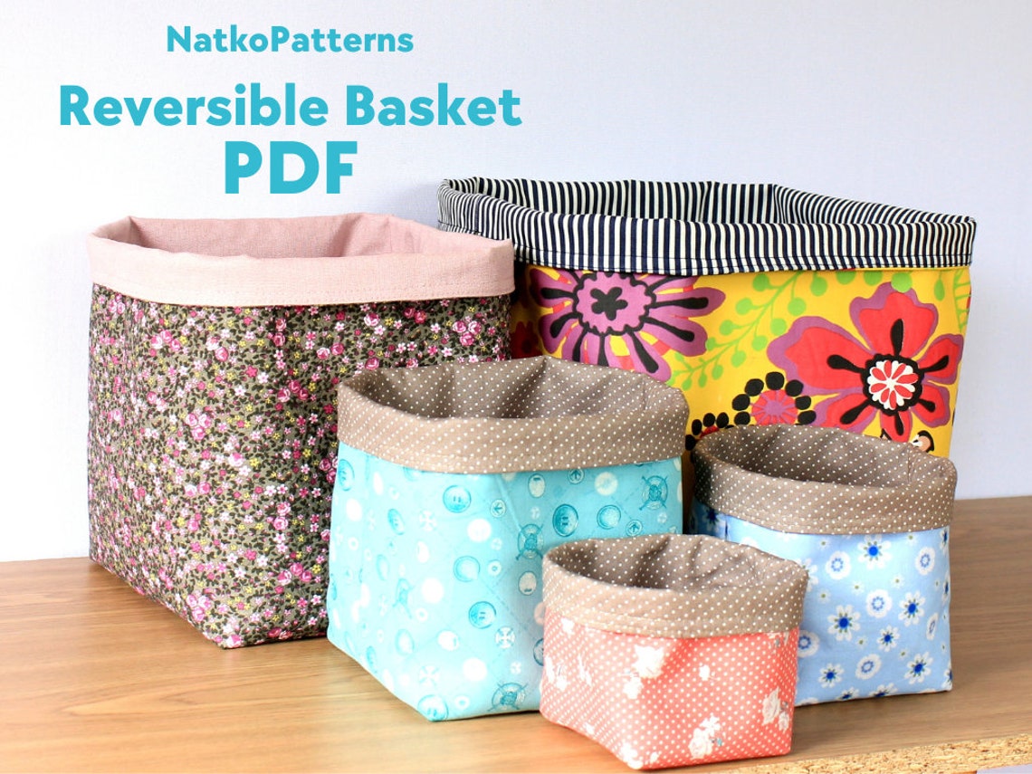 Reversible Fabric Basket PDF Sewing Pattern DIY Fabric - Etsy