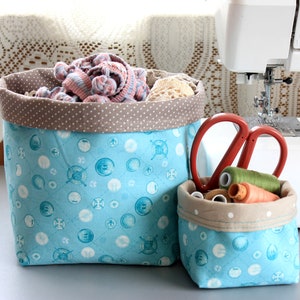 Reversible Fabric Basket PDF Sewing Pattern, DIY Fabric Storage 5 Sizes ...