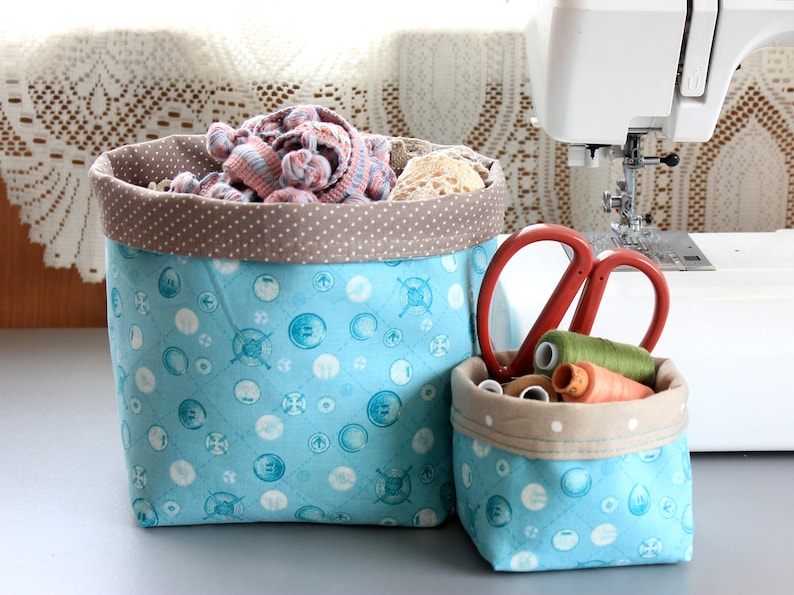 Reversible Fabric Basket PDF Sewing Pattern DIY Fabric - Etsy