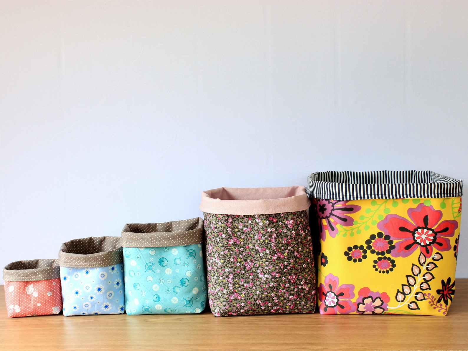 Reversible Fabric Basket PDF Sewing Pattern DIY Fabric - Etsy