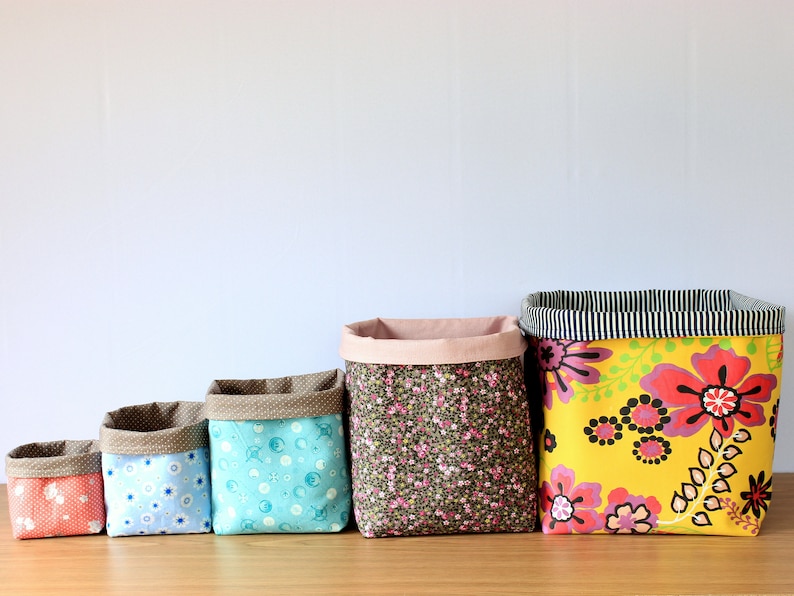 Reversible Fabric Basket PDF Sewing Pattern DIY Fabric - Etsy