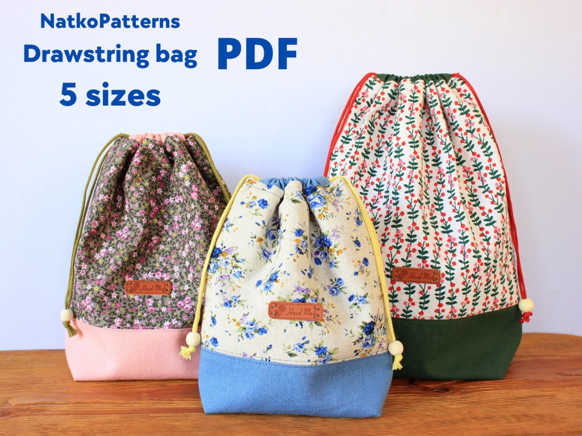 Drawstring Bag Sewing Pattern Easy Sewing Project Craft Bag - Etsy