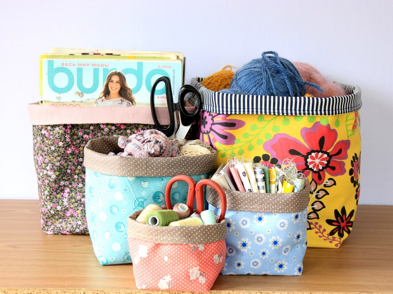 Reversible Fabric Basket PDF Sewing Pattern DIY Fabric - Etsy
