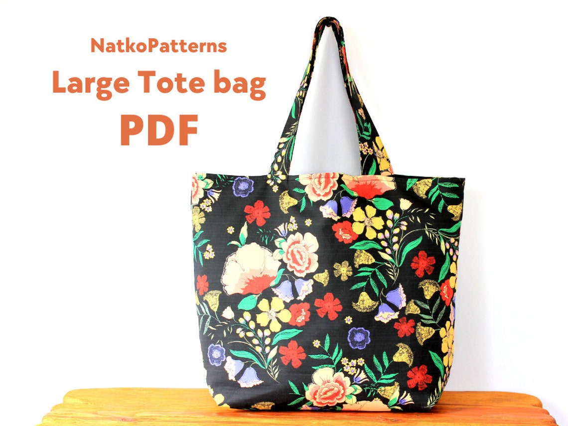 Large Tote Bag Pattern Lined Market Bag Tutorial Eco Bag - Etsy