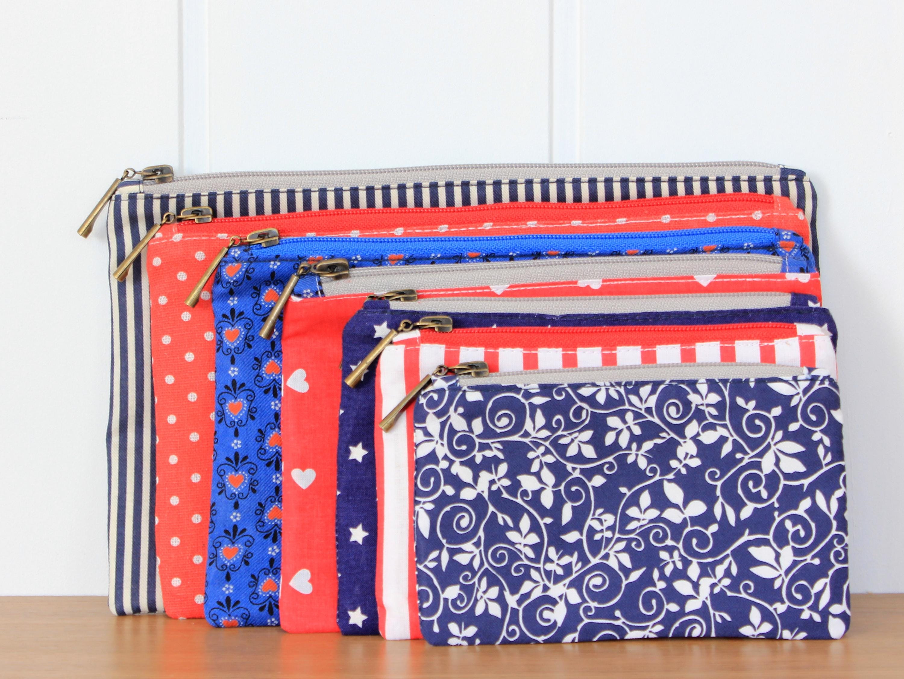 Zipper Pouch Sewing Pattern 7 Sizes, PDF Sew Tutorial, Zippered Purse ...