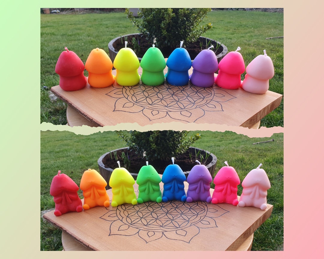 Male Body Part / Phallic / Fertility Unscented Wax Play Candle X 1 ...