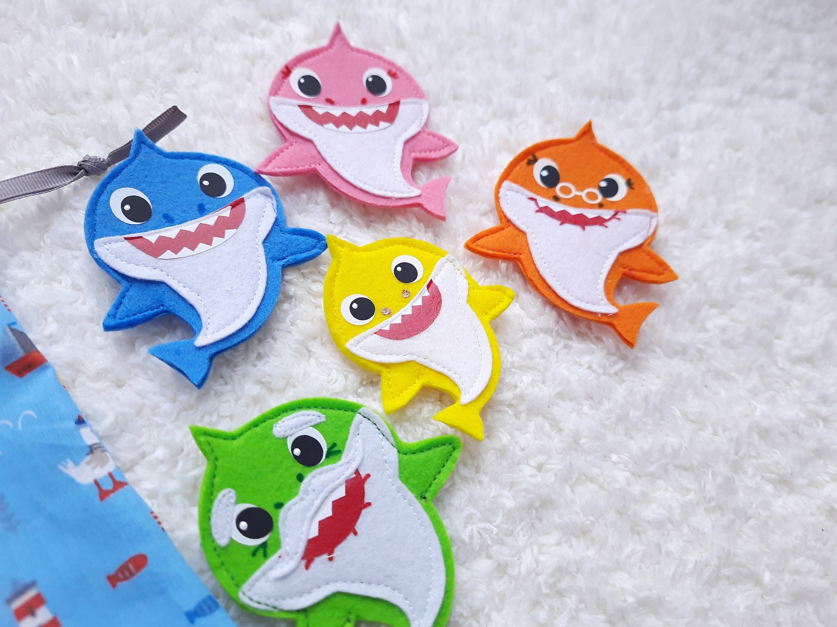 Sharks Finger Puppets, Felt Sharks, Finger Toy for Baby - Baby Shark ...