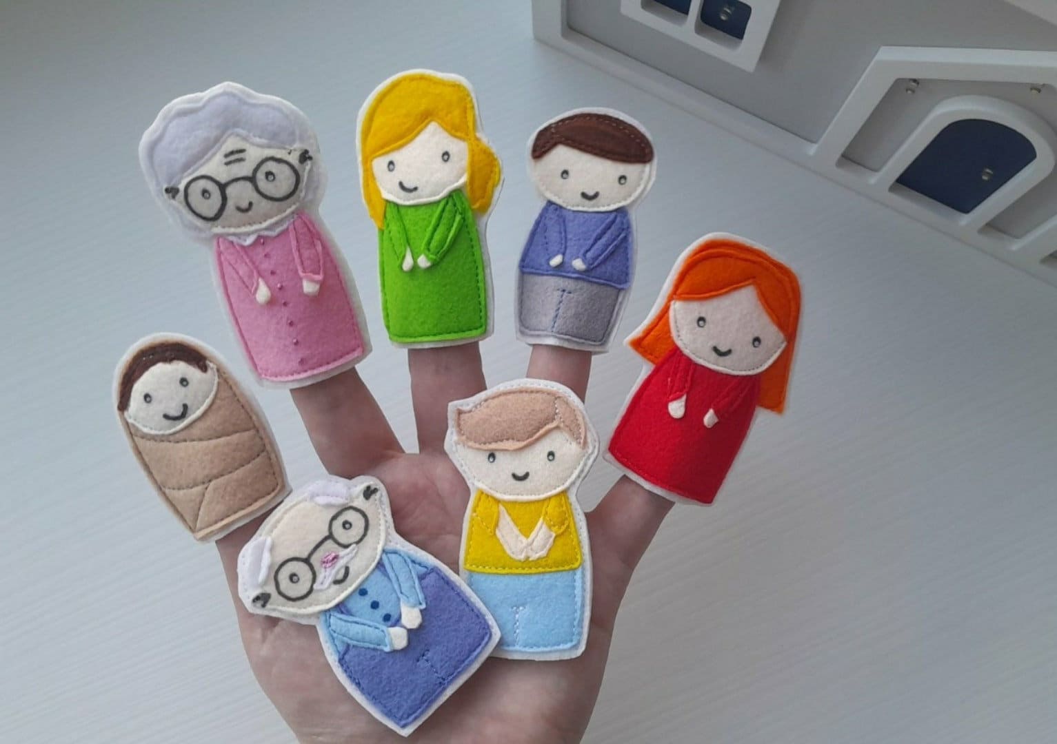 Family Finger Puppets, Felt Finger Theater, Set of Finger Puppets ...