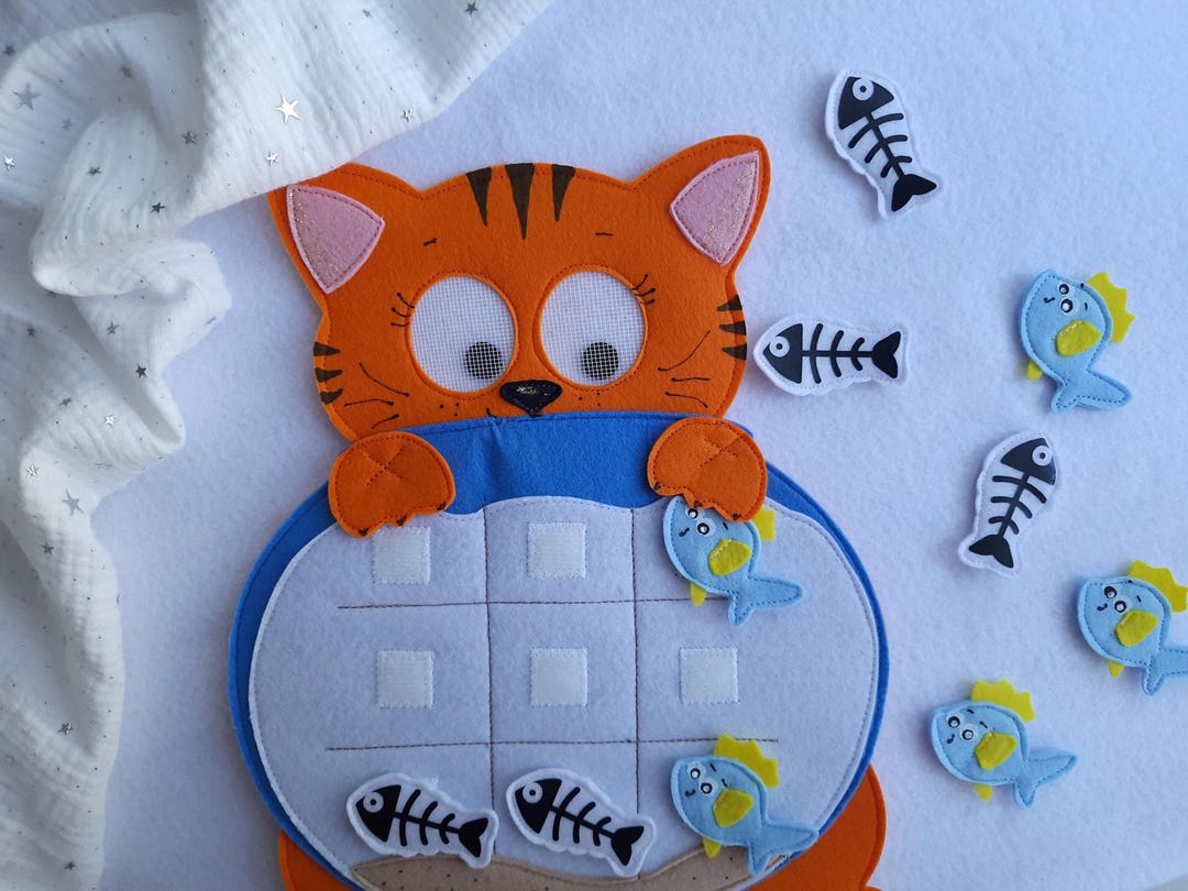Felt Tic Tac Toe Game - Educational Felt Game for Children With Velcro ...