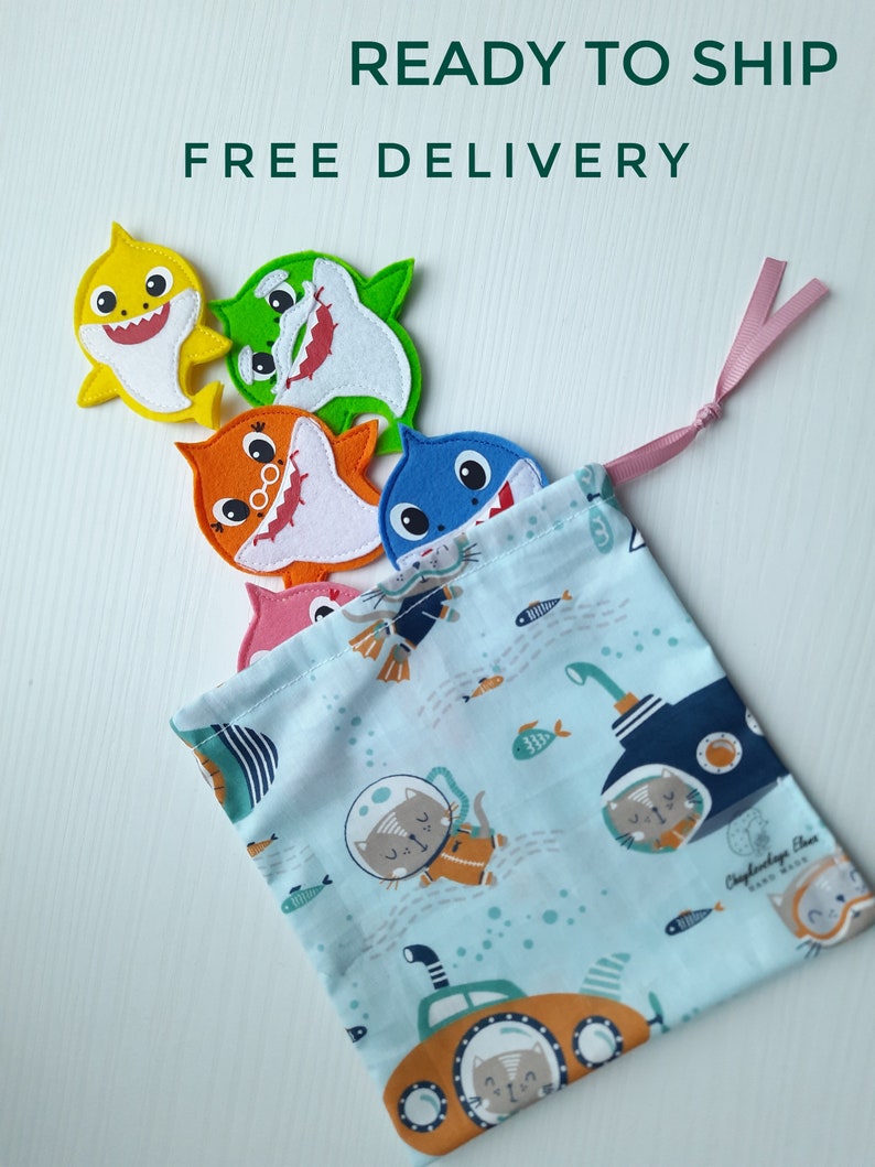 Sharks Finger Puppets, Felt Sharks, Finger Toy for Baby - Baby Shark ...