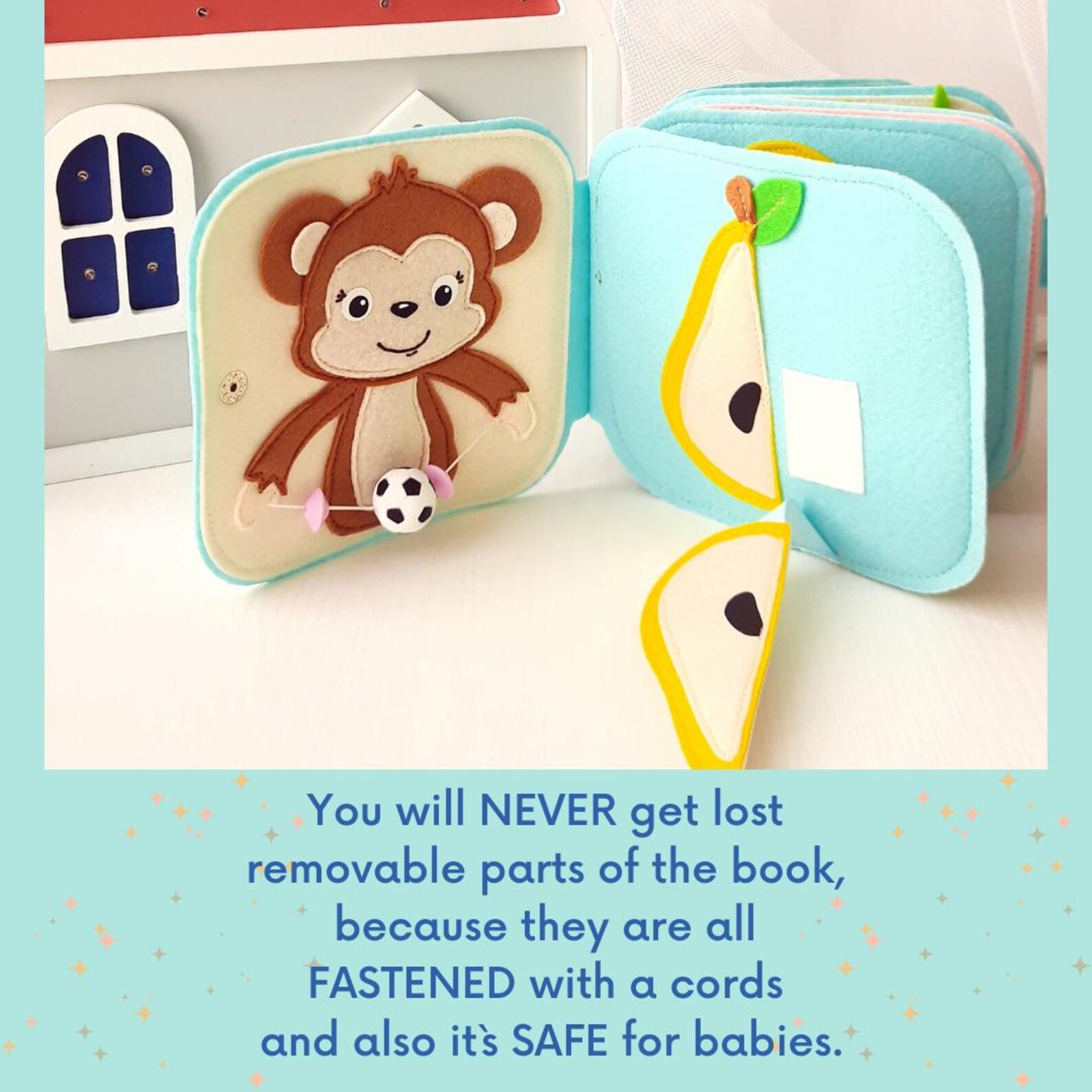 Custom Felt Busy Book for Toddlers 5"×5"(12х12cm) - My First Quiet Book ...