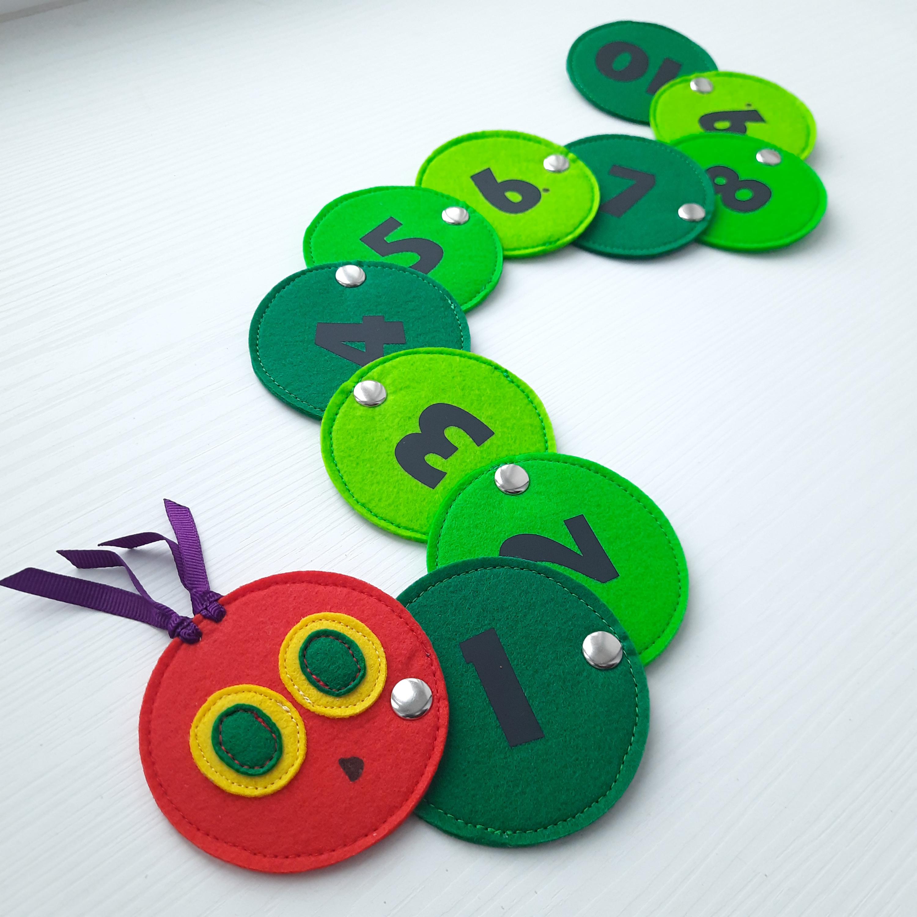 The Very Hungry Caterpillar Snap Buttoning Game Montessori Felt ...