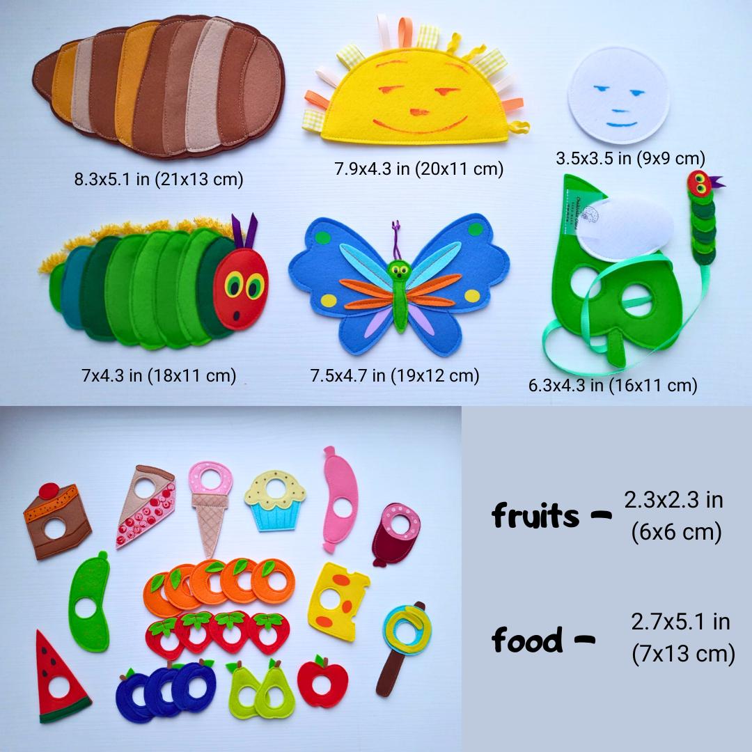 The Very Hungry Caterpillar Felt Story Set With Felt Food for Toddlers ...