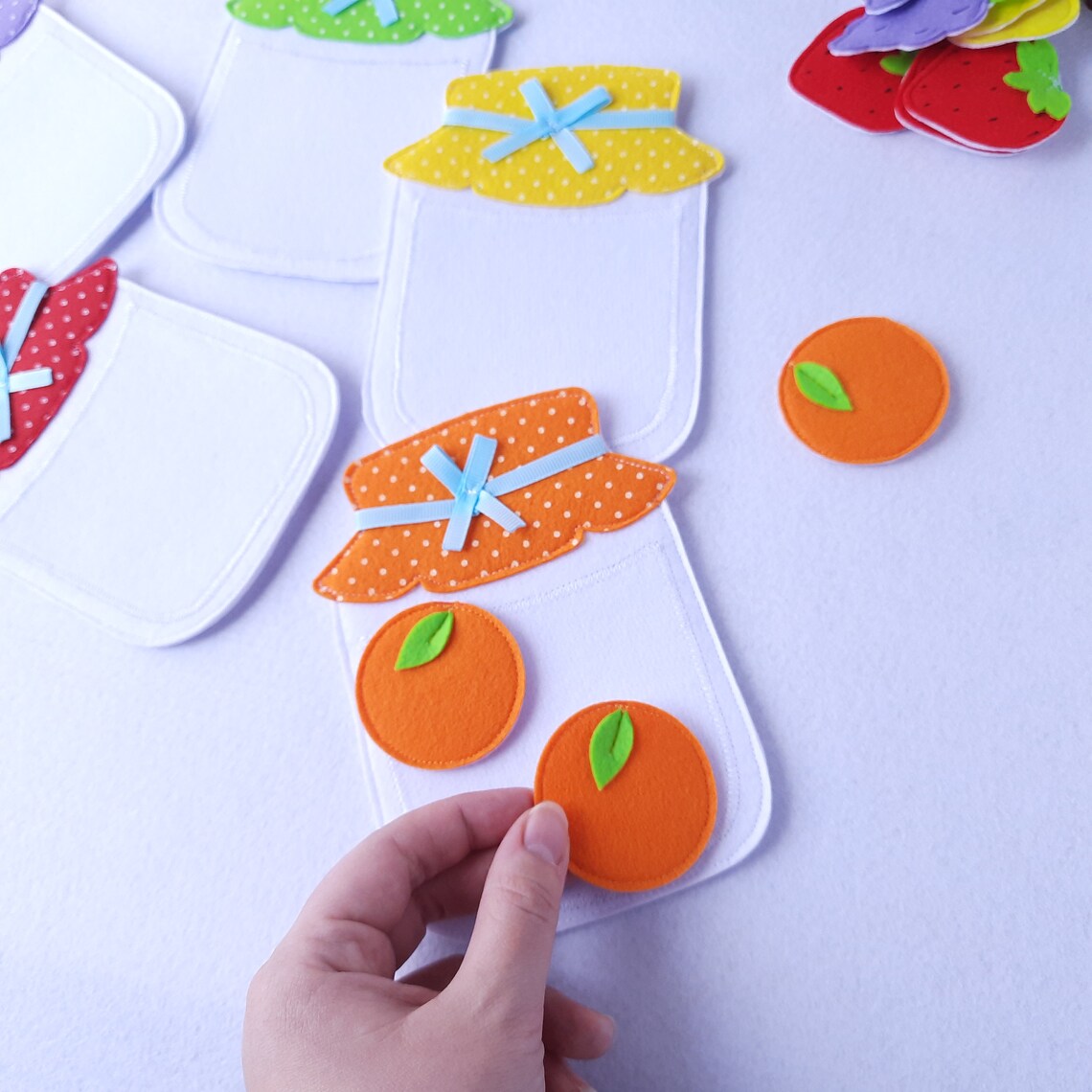 Toddler Learning Toy, Felt Toy Fruits Sorter, Logic Felt Games ...