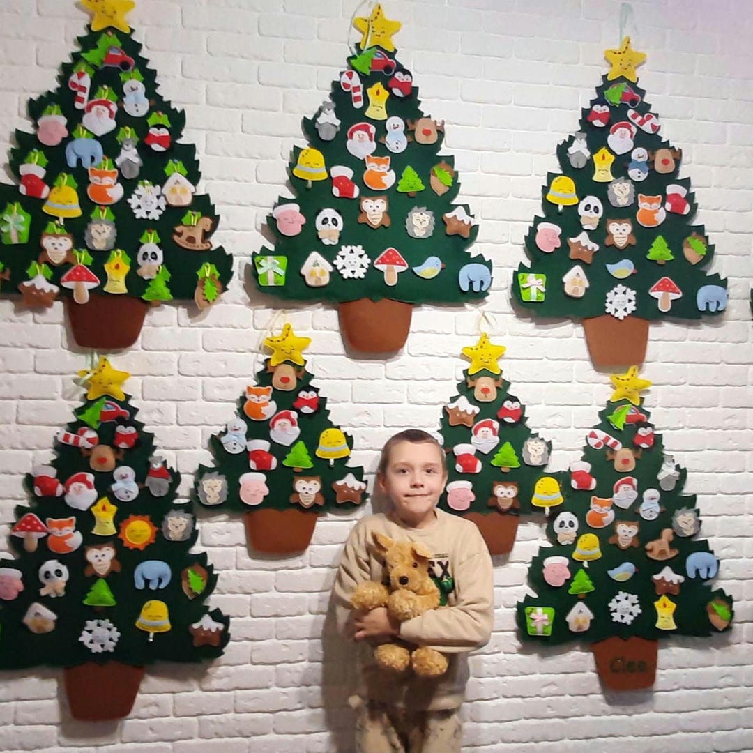 Toddler Christmas Tree With 12 (or 24) Soft Felt Ornaments With Velcro ...