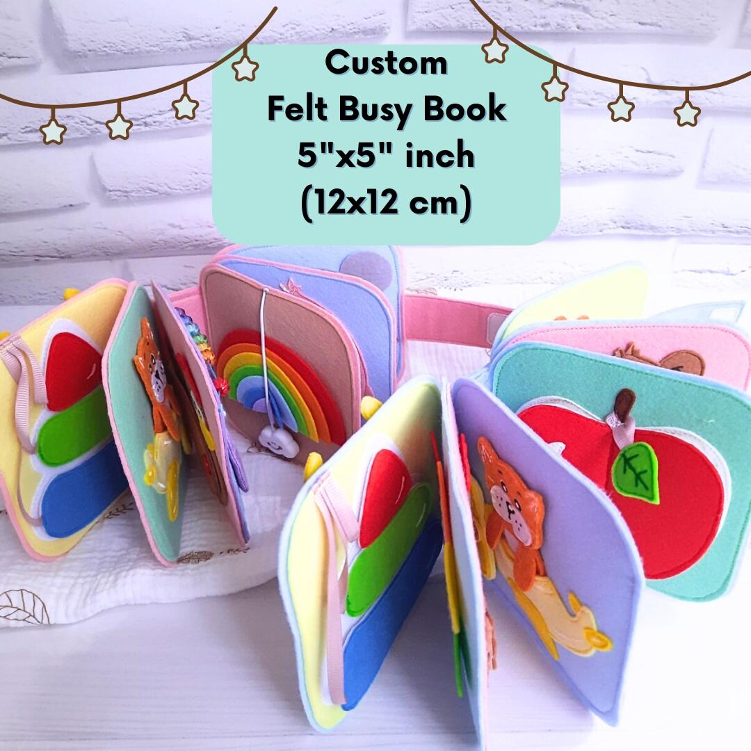 Custom Felt Busy Book for Toddlers 5"×5"(12х12cm) - My First Quiet Book ...