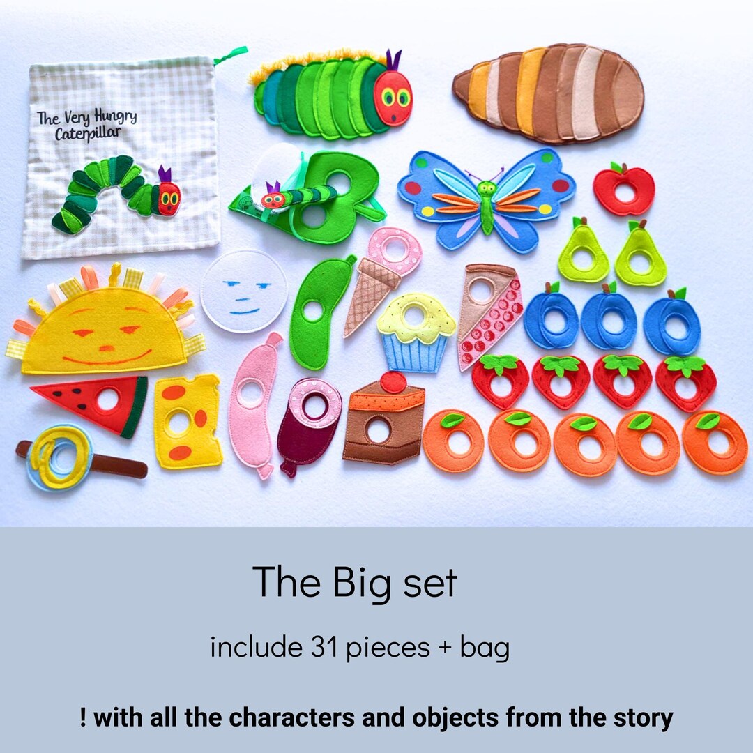 The Very Hungry Caterpillar Felt Story Set With Felt Food for Toddlers ...