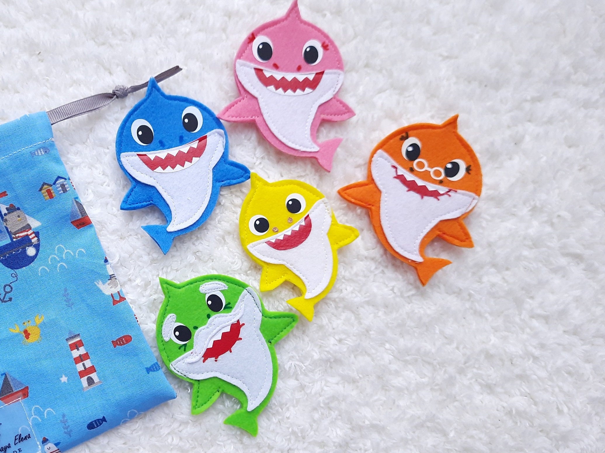 Sharks Finger Puppets, Felt Sharks, Finger Toy for Baby - Baby Shark ...