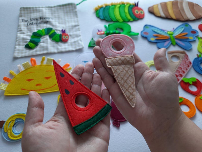 Hungry Caterpillar Felt Story Set, Interactive Play Food, Handmade Toy ...