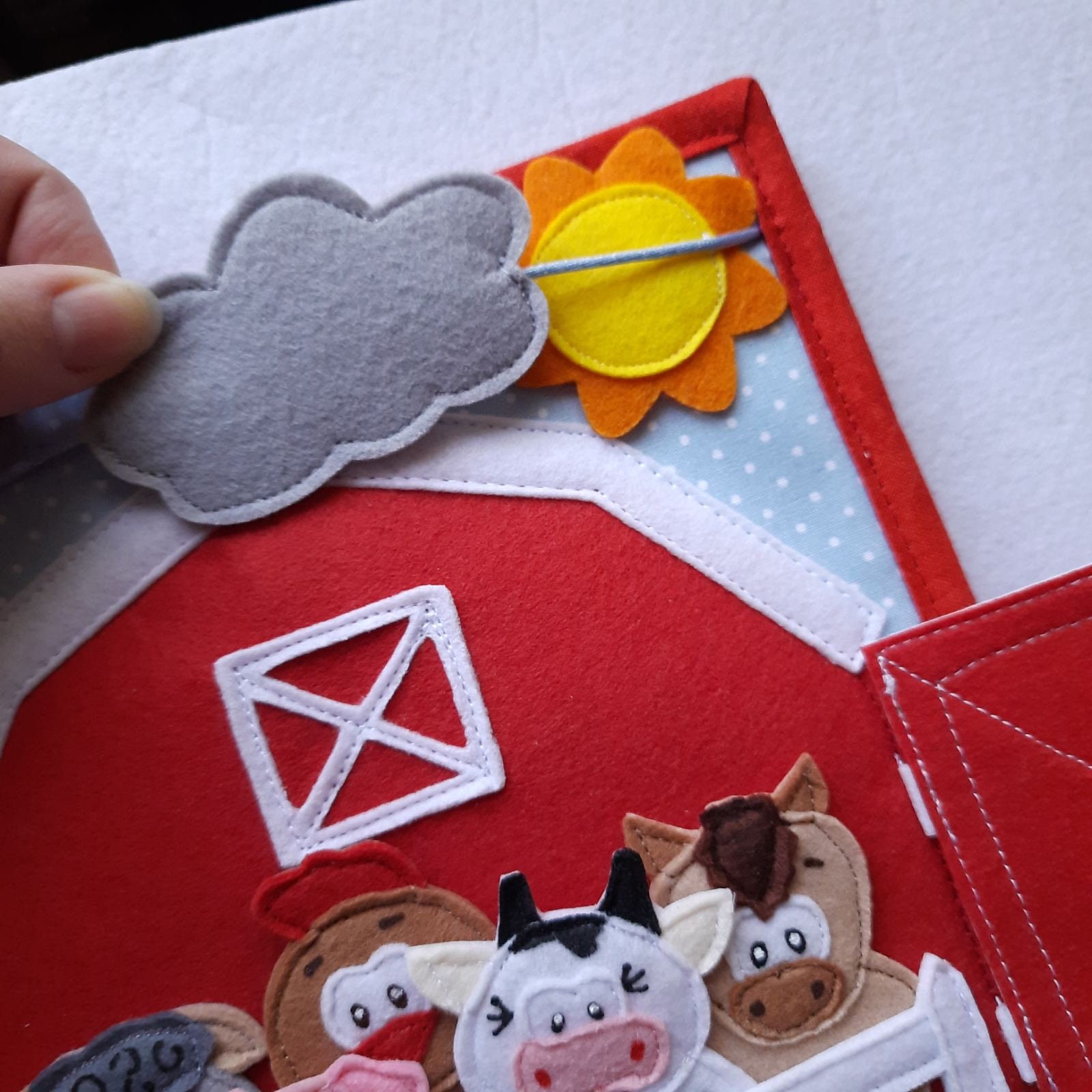 Farm Animals Finger Puppets, Felt Farm Barn Busy Board, Gifts for Kids ...