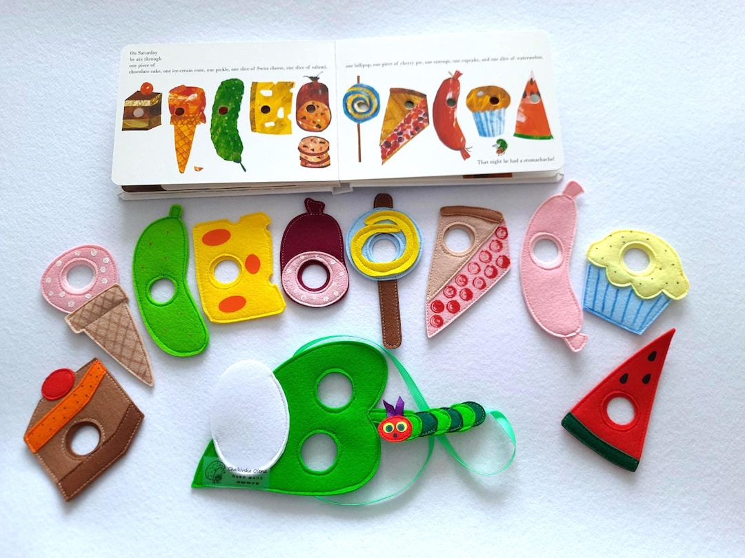 The Very Hungry Caterpillar Felt Story Set With Felt Food for Toddlers ...