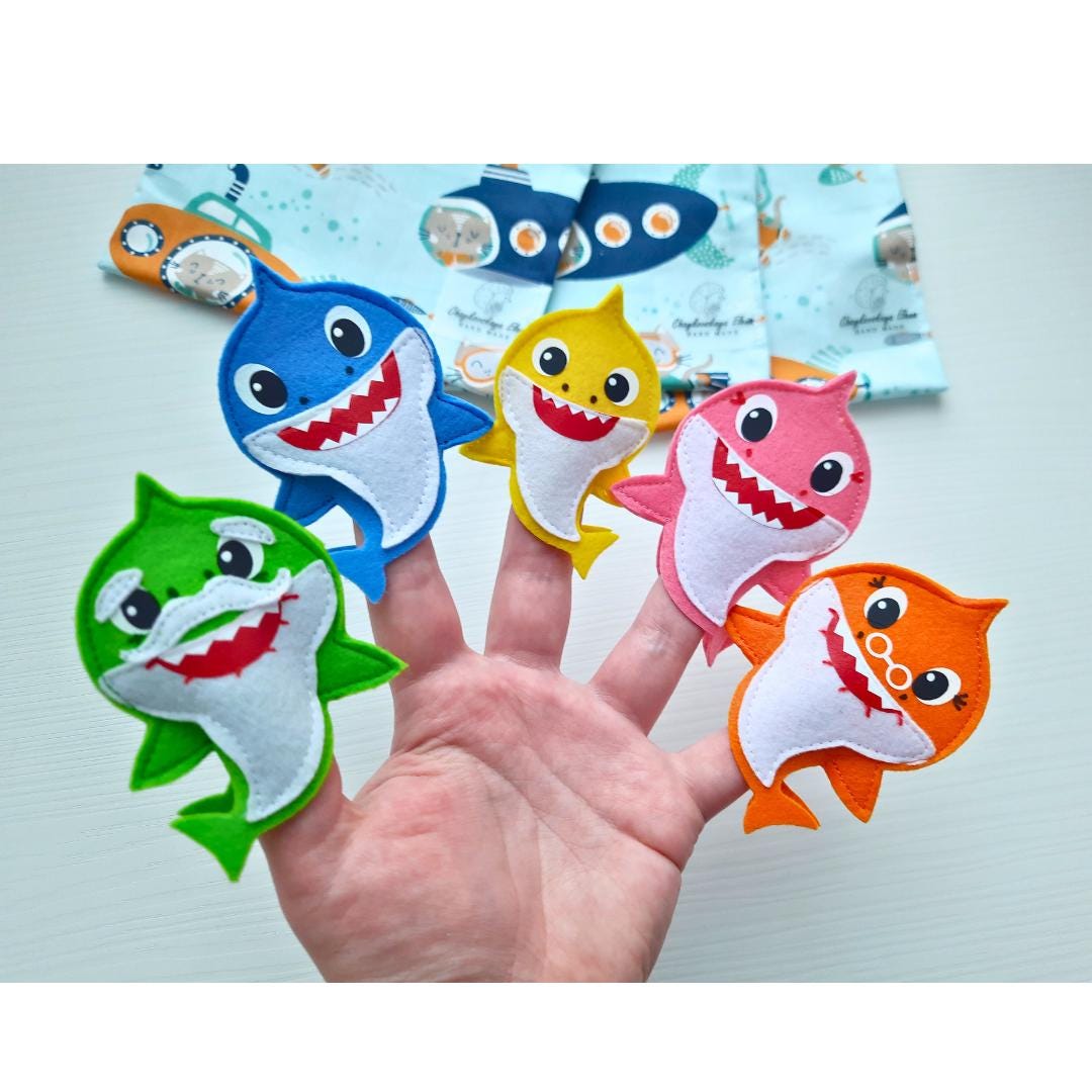 Sharks Finger Puppets, Felt Sharks, Finger Toy for Baby - Baby Shark ...
