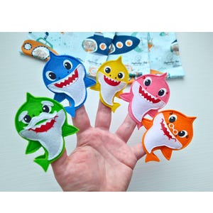 Sharks Finger Puppets, Felt Sharks, Finger Toy for Baby - Baby Shark ...