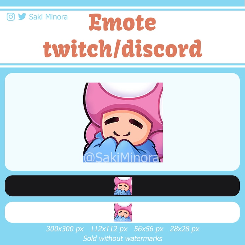 Toadette Comfy Emote for Twitch and Discord - Etsy