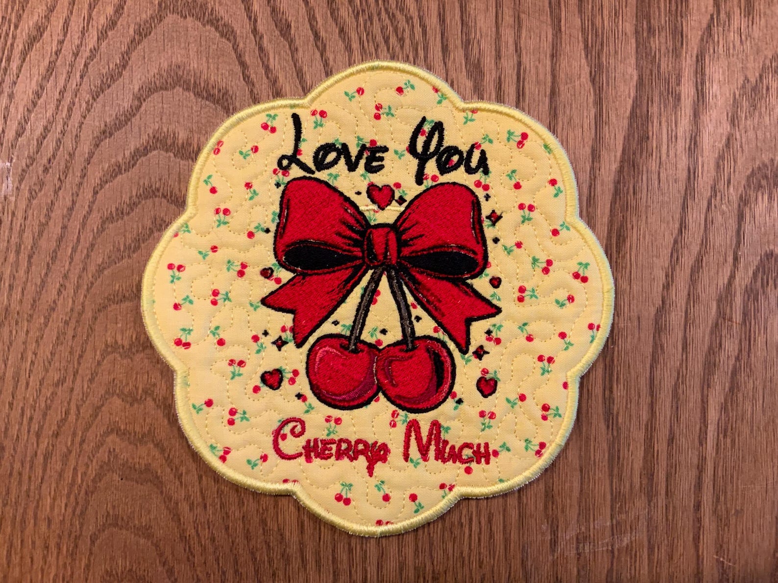 Sweet Cherries—reversible Candle Mat or Mug Rug - Etsy