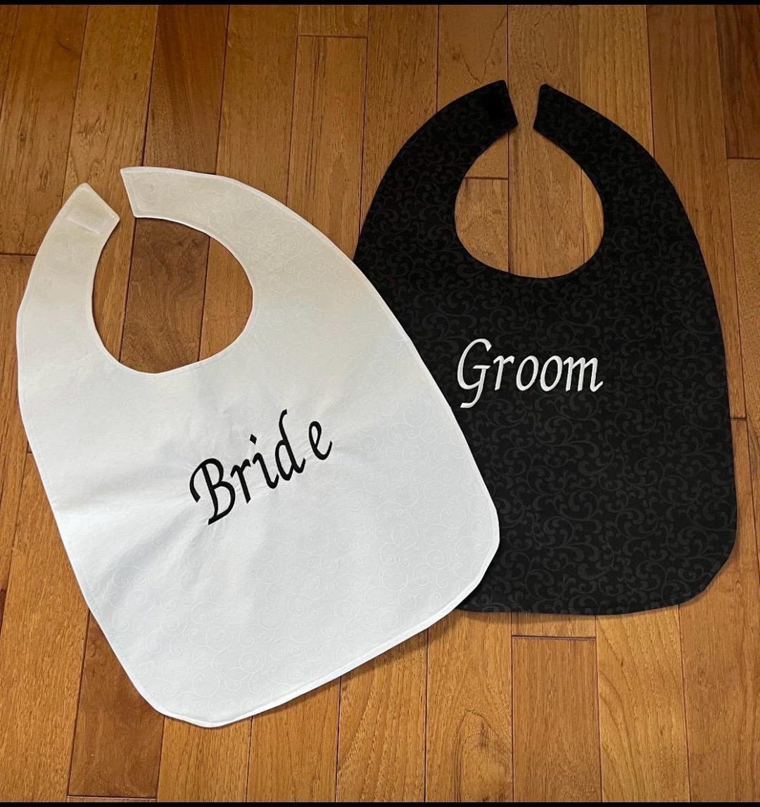 Wedding Reception Bibs for the Bride and Groom - Etsy