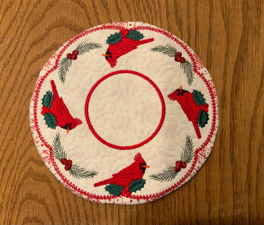 Circle of Cardinals—candle Mat or Mug Rug - Etsy