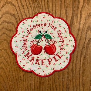 Sweet Cherries—reversible Candle Mat or Mug Rug - Etsy