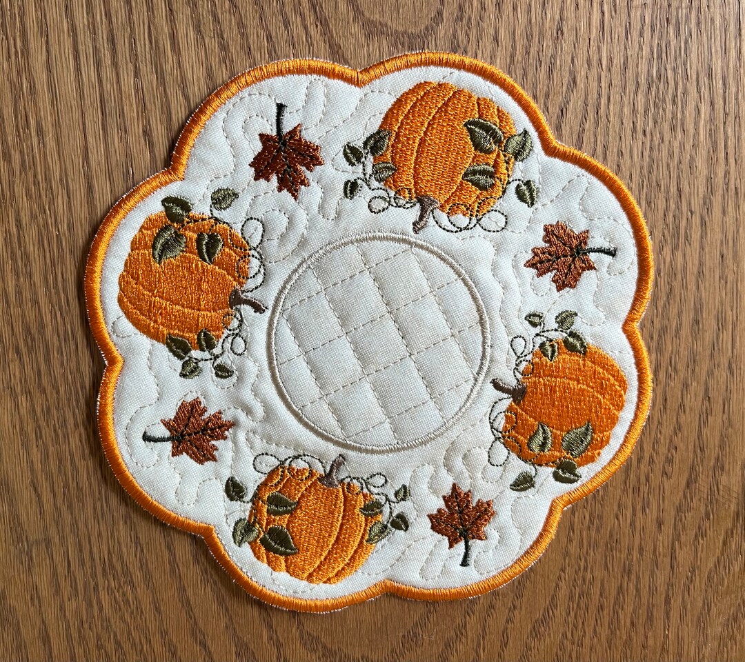 Fall Pumpkins—reversible Candle Mat or Mug Rug - Etsy