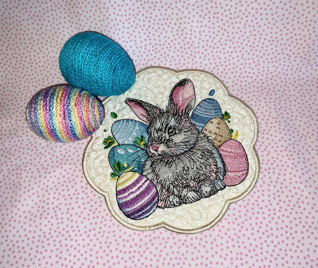 Reversible Easter Bunny Candle Mat: 6-inch Spring Decor - Etsy